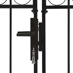 Plotová brána ASSEN dvoukřídlé dveře s klenutým vrškem ocel 400 x 175 cm 143095