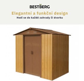 Zahradní domek BestBerg ZDB-2D / 2,5 m² / 194 x 131 x 184 cm / dekor dřevo/hnědá