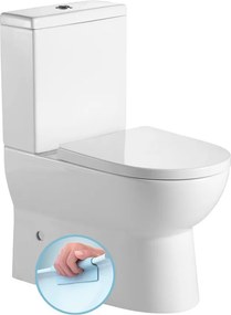 Aqualine Sapho, JALTA RIMLESS WC kombi mísa s nádržkou včetně splachovací soupravy, spodní/zadní
