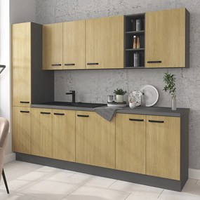 SCANDI sc | dolní skříňka 80 D 3S se zásuvkami PREMIUM BOX | 80 cm | šedá/rybí kost