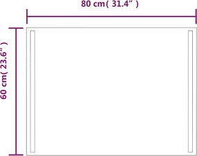 Koupelnové zrcadlo s LED osvětlením 60 x 80 cm 3154066