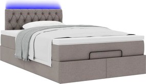 Osmanský rám postele s matrací taupe 120x200cm textil 3312385