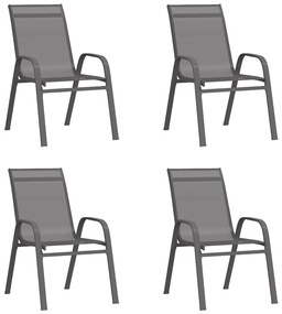 Stohovatelné zahradní židle 4 ks šedé textilenová tkanina,  318781