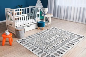 Dywany Łuszczów, Dětský kusový koberec Fun Teepee cream, 80x150, šedá, dětský pokoj