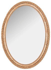 Oválné zrcadlo v ratanovém rámu Lour, 50 x 70 cm