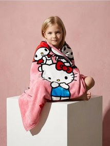 Sinsay - Deka s potiskem Hello Kitty - pastelová růžová