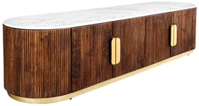 Designový TV stolek Daichi 170 cm mango / mramor
