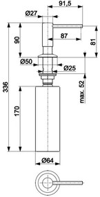 KFA Armatura 990-100-81 - Zápustný dávkovač mýdla DUERO matná černá