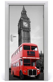 Fototapeta samolepící dveře londýnský autobus 85x205 cm