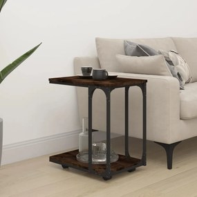 vidaXL Odkládací stolek na kolečkách kouřový dub 50x35x55,5cm kompozit