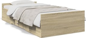 Rám postele se zásuvkami dub sonoma 90x200 cm kompozitní dřevo 3280337