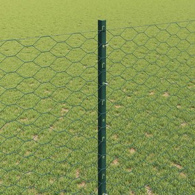 Hexagonální plot s podpěrou 10 x 1,4 m Ocel potažená PVC Zelená 3336690