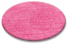 Kusový koberec Shaggy Roy růžový kruh 120cm