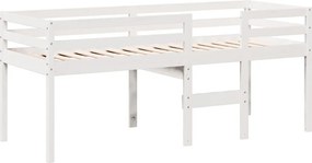 Patrová postel se střechou bílá 80 x 200 cm masivní borovice 3282096