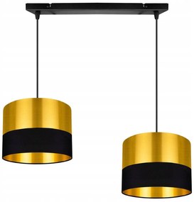 Závěsné svítidlo GOLDEN, 2x zlaté textilní stínítko (mix 2 barev), (výběr ze 2 barev konstrukce)