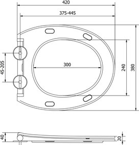 Mexen Egg deska pomalu klesající slim, duroplast, černá mat - 39243085