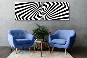 Obraz černobílá iluze - 120x40 cm