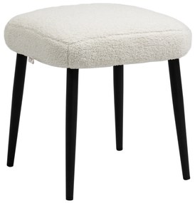 HOMCOM taburet na nohy čtvercový taburet na líčení kašmírový vzhled s ocelovými nohami do obývacího pokoje ložnice krémový 42x42x47cm | Aosom.de