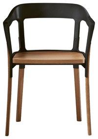 MAGIS - Židle STEELWOOD CHAIR - tmavá buková / černá