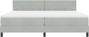 Postel s boxspringem s čelo Světle šedá 200 x 200 cm samet 3339260