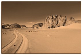 Obraz na plátně - Silnice v poušti 1129FA (75x50 cm)
