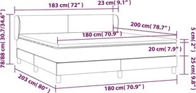Box spring postel s matrací tmavě hnědá 180x200 cm textil 3126104
