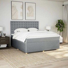 Box spring postel s matrací světle šedá 180 x 200 cm textil 3294449