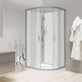 Mereo - Sprchový box 90x90 cm, bez stříšky, satin/bílá/sklo Point CK35122KBW