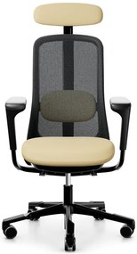 HÅG - Židle SoFi černá s područkami a s opěrkou hlavy, vyšší sedák