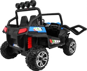 Ramiz Terénní bugina pro děti modrá + pohon 4x4 + dálkové ovládání + nosič zavazadel + rádio MP3 + LED
