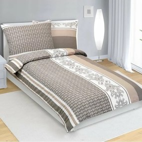 Bellatex Bavlněné povlečení Ornament kávová, 140 x 200 cm, 70 x 90 cm, 140 x 200 cm, 70 x 90 cm