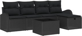 Set pohovek 6 ks Černá polyratan 3359072