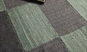 Diamond Carpets India, Ručně vázaný kusový koberec Geomoss SM 18 Green Black, 120x170, vícebarevná, chodba / předsíň