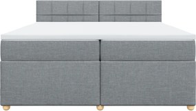 Box spring postel s matrací světle šedá 200 x 200 cm textil 3289087
