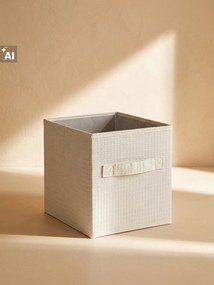 Sinsay - Skládací textilní úložný koš s úchytem - bílá