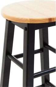 Černá/v přírodní barvě barová stolička z kaučukového dřeva (výška sedáku 74 cm) Chester – Premier Housewares