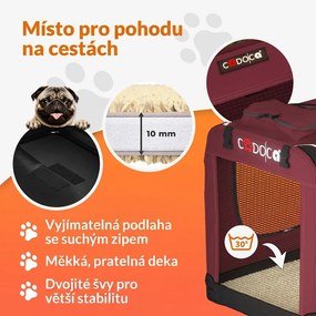Skládací cestovní box pro psy XXL, červený 109443