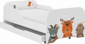 Wooden Toys Dětská postel MIKI 160x80 INDIAN ANIMALS