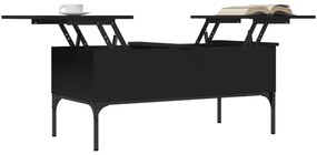 Konferenční stolek černý 100x50x45 cm kompozitní dřevo a kov - Default Title