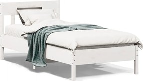 vidaXL Rám postele s čelem voskově 75 x 190 cm masivní borovice [842678] Barva: Bílá