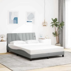 Rám postele bez matrace Hanko světle šedý 140 x 200 cm textil 3310461