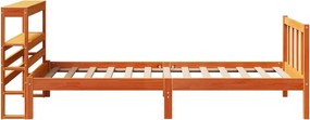 Rám postele s čelem voskově hnědý 100 x 200 cm masivní borovice 3305777