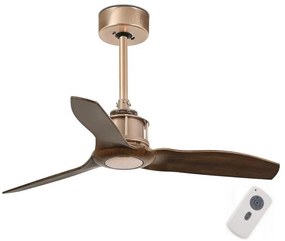 FARO Barcelona FARO 33423-Stropní ventilátor JUST FAN hnědá/měděná pr. 81 cm + dálkové ovládání 33423