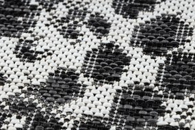 Dywany Łuszczów, Kusový koberec Sion Sisal Snake`s skin 22162 ecru/black – na ven i na doma, 80x150, šedá, chodba / předsíň