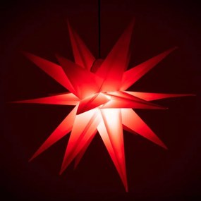 Nexos  64199 Vánoční dekorace - hvězda s časovačem 1 LED, 55 cm, červená