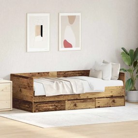 Daybed se zásuvkou Staré dřevo 90 x 200 cm Kompozitní dřevo 3333993