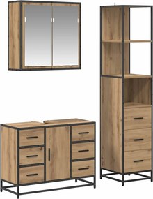 Sada koupelnového nábytku 3 ks Artisanový dub 80 x 33 x 60 cm 3402382