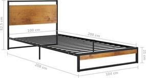 Rám postele kov 100 x 200 cm 324863