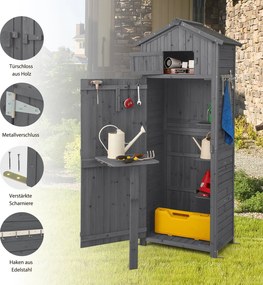 Costway Zahradní přístřešek 180,5 cm vysoká skříň na venkovní vybavení