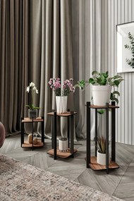 Wooden Plant Stand Flower Desk Square - Walnut